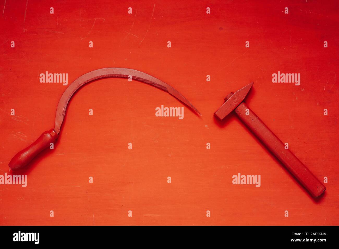 red sickle and hammer symbol of communism in the Soviet Union history ...