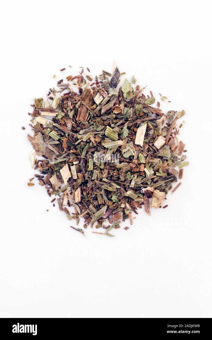 Dried vervain (Verbena officinalis) leaves and flowers, for use in ...