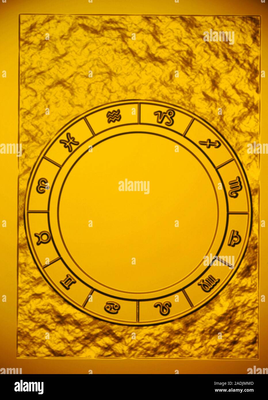 Zodiac. Computer illustration of the astrological symbols representing ...