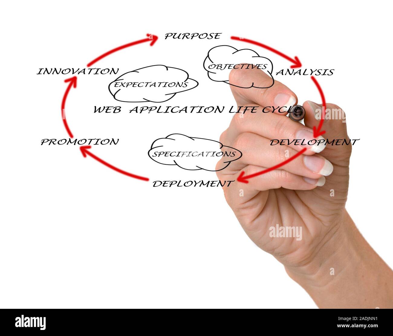 Presentation of web application lifecycle Stock Photo - Alamy