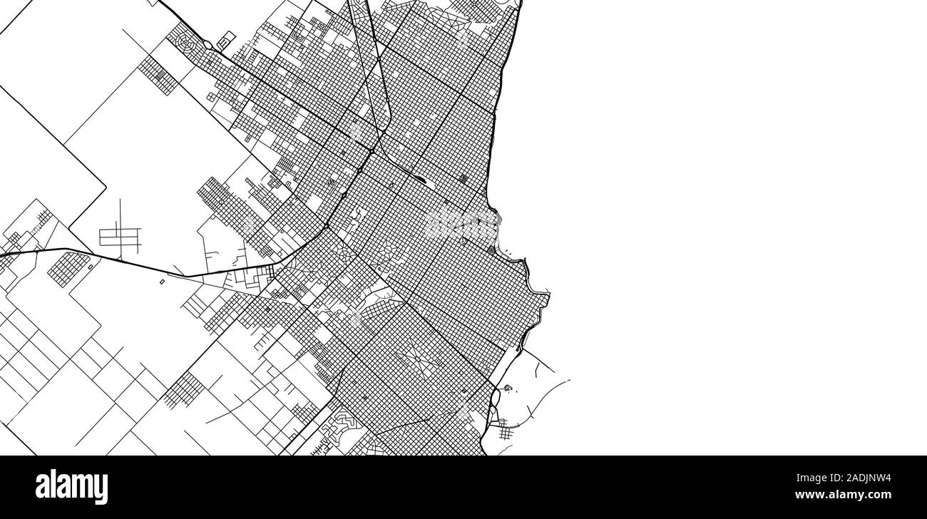 Urban vector city map of Mar Del Plata, Argentina Stock Vector Image ...