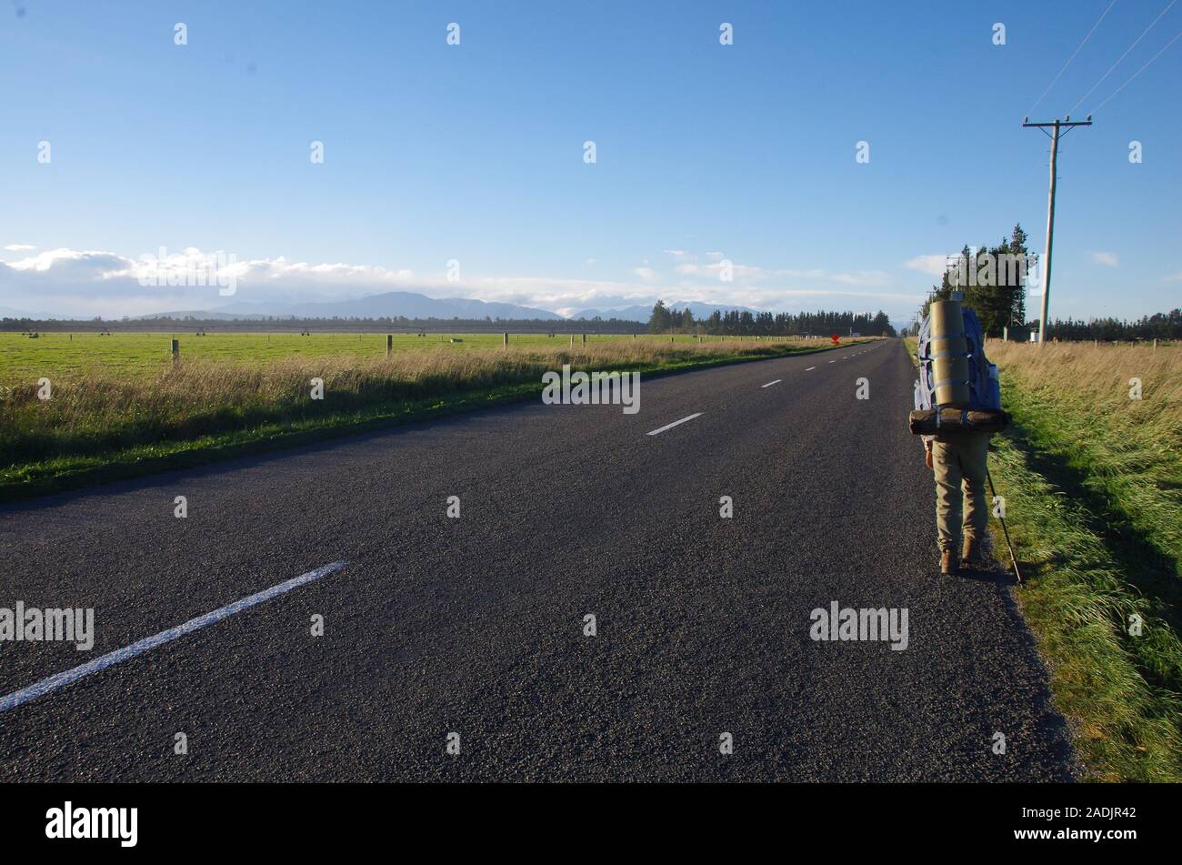 Thai female hiker. Inland Scenic Route Route 72. Te Araroa Trail. South ...