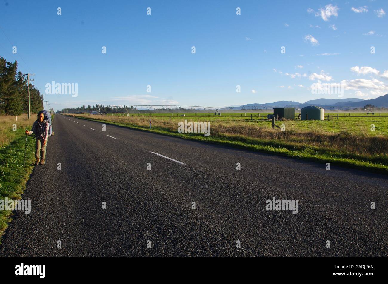 Thai female hiker. Inland Scenic Route Route 72. Te Araroa Trail. South ...