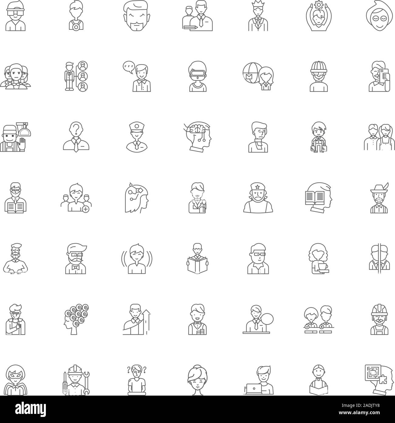 People expressions line icons, signs, symbols vector, linear ...