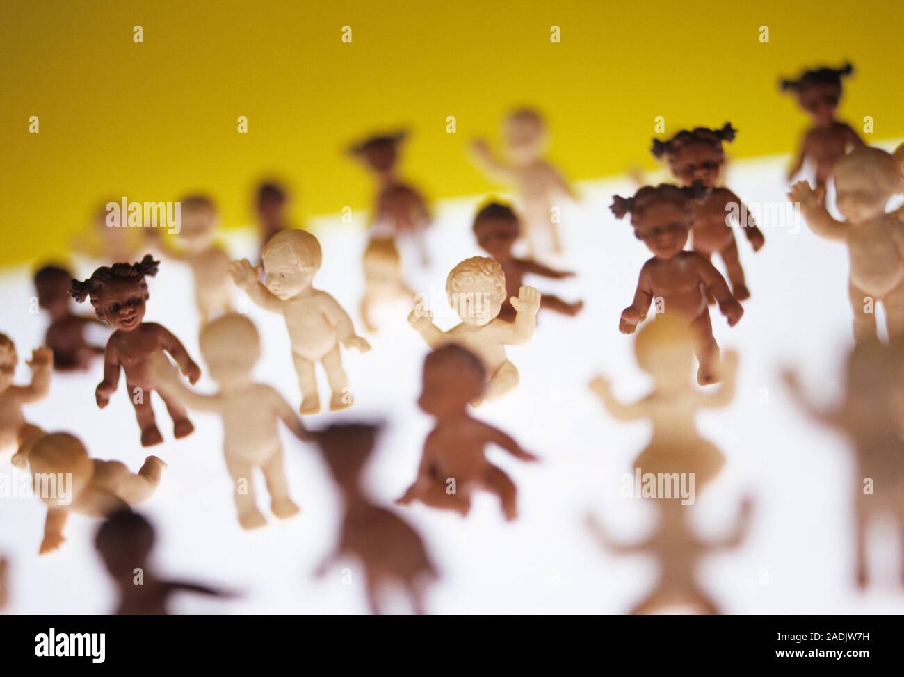 Dolls. Assorted plastic toy figures representing young children Stock ...