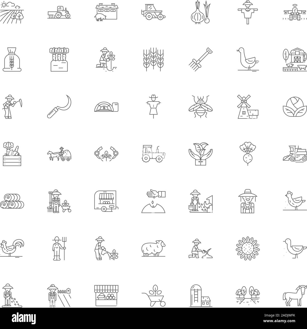 Horticulture line icons, signs, symbols vector, linear illustration set ...