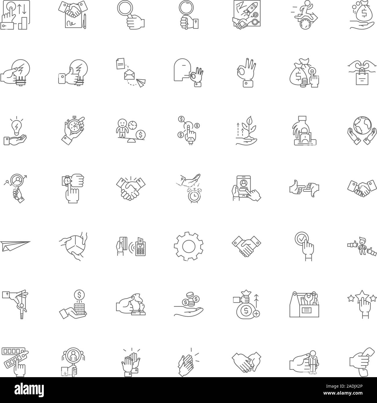 Business solutions line icons, signs, symbols vector, linear ...
