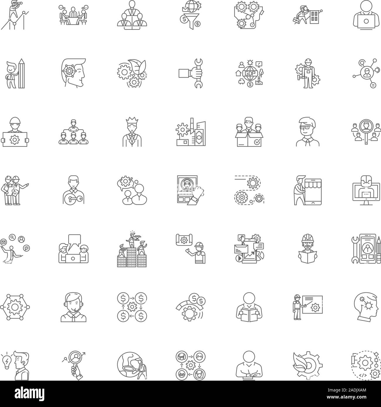 Project development line icons, signs, symbols vector, linear ...