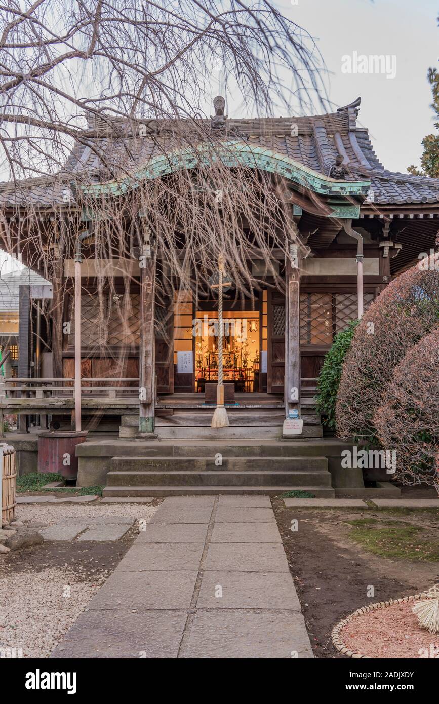 Wooden statue depicting the one of the Four Heavenly Kings Bishamonten ...