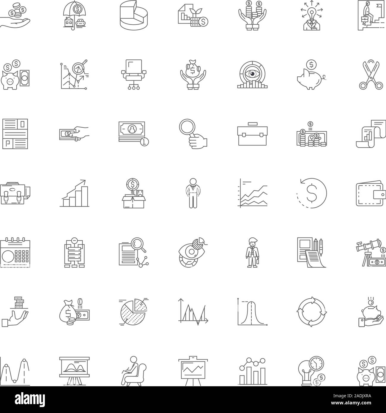Financial management line icons, signs, symbols vector, linear ...