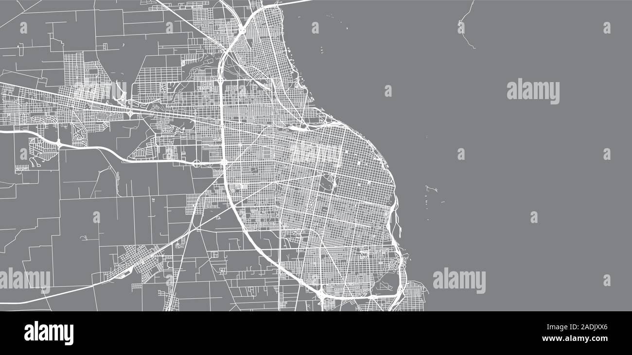 Urban vector city map of Rosario, Argentina Stock Vector Image & Art ...