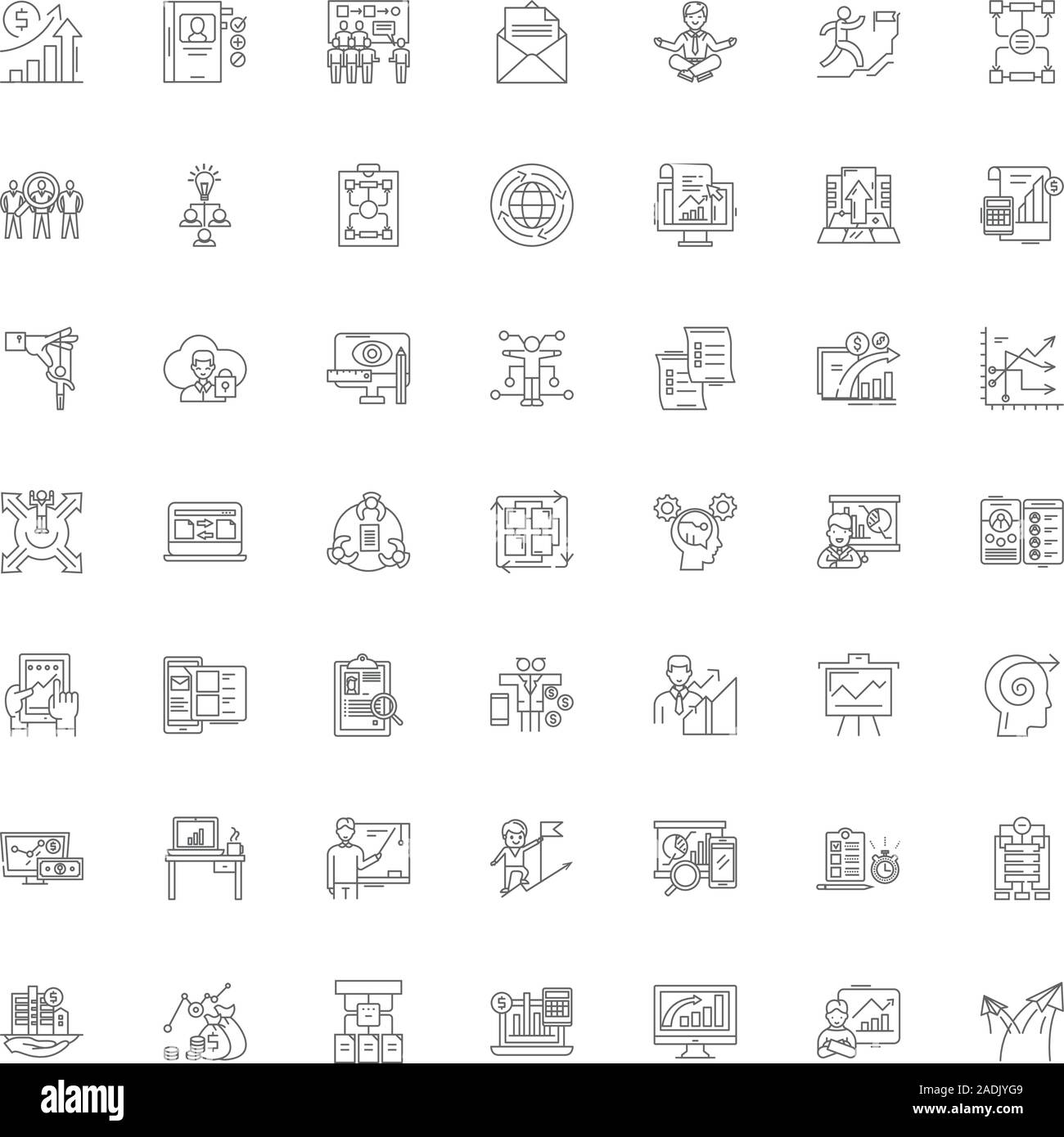 Analytics line icons, signs, symbols vector, linear illustration set ...