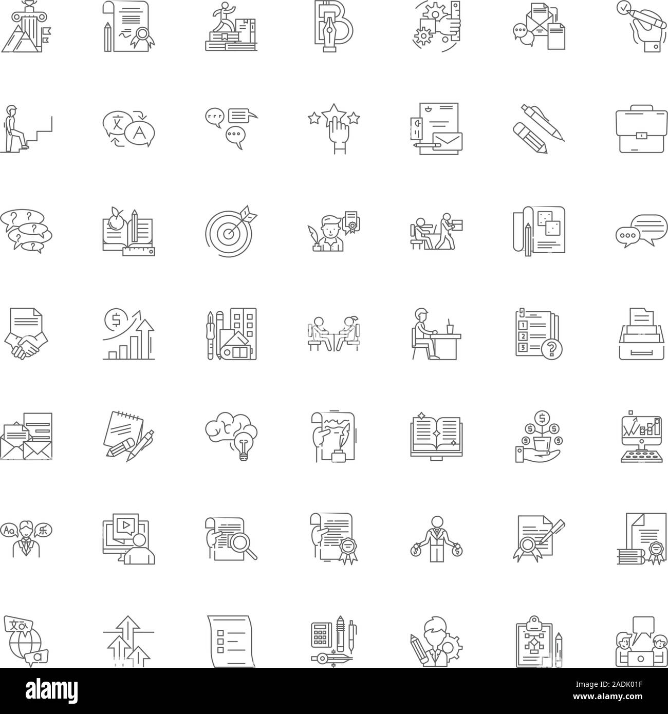 Student career line icons, signs, symbols vector, linear illustration ...
