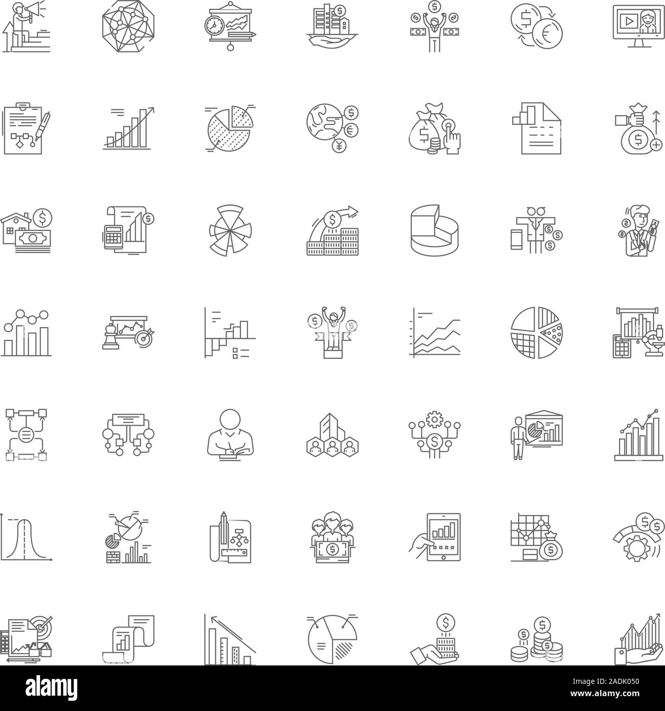 Business audit line icons, signs, symbols vector, linear illustration ...