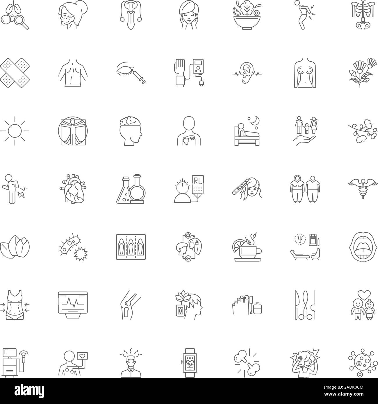 Biohacking line icons, signs, symbols vector, linear illustration set ...