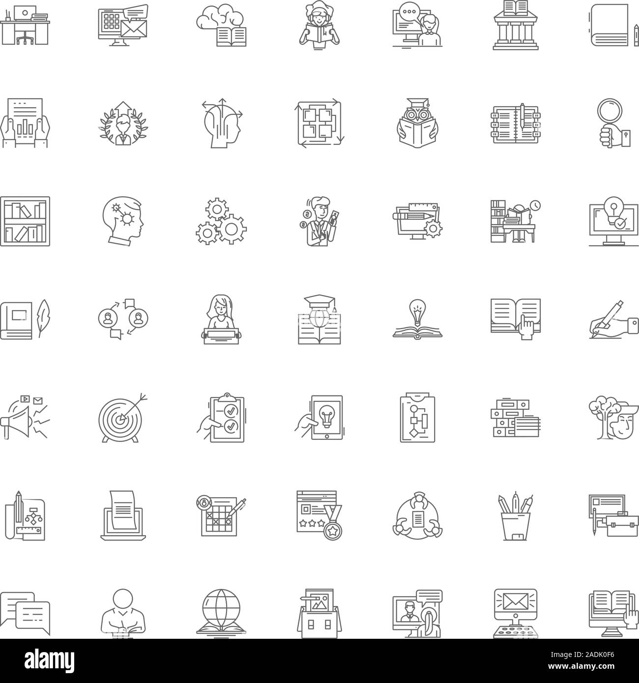 Online study line icons, signs, symbols vector, linear illustration set Stock Vector Image & Art ...