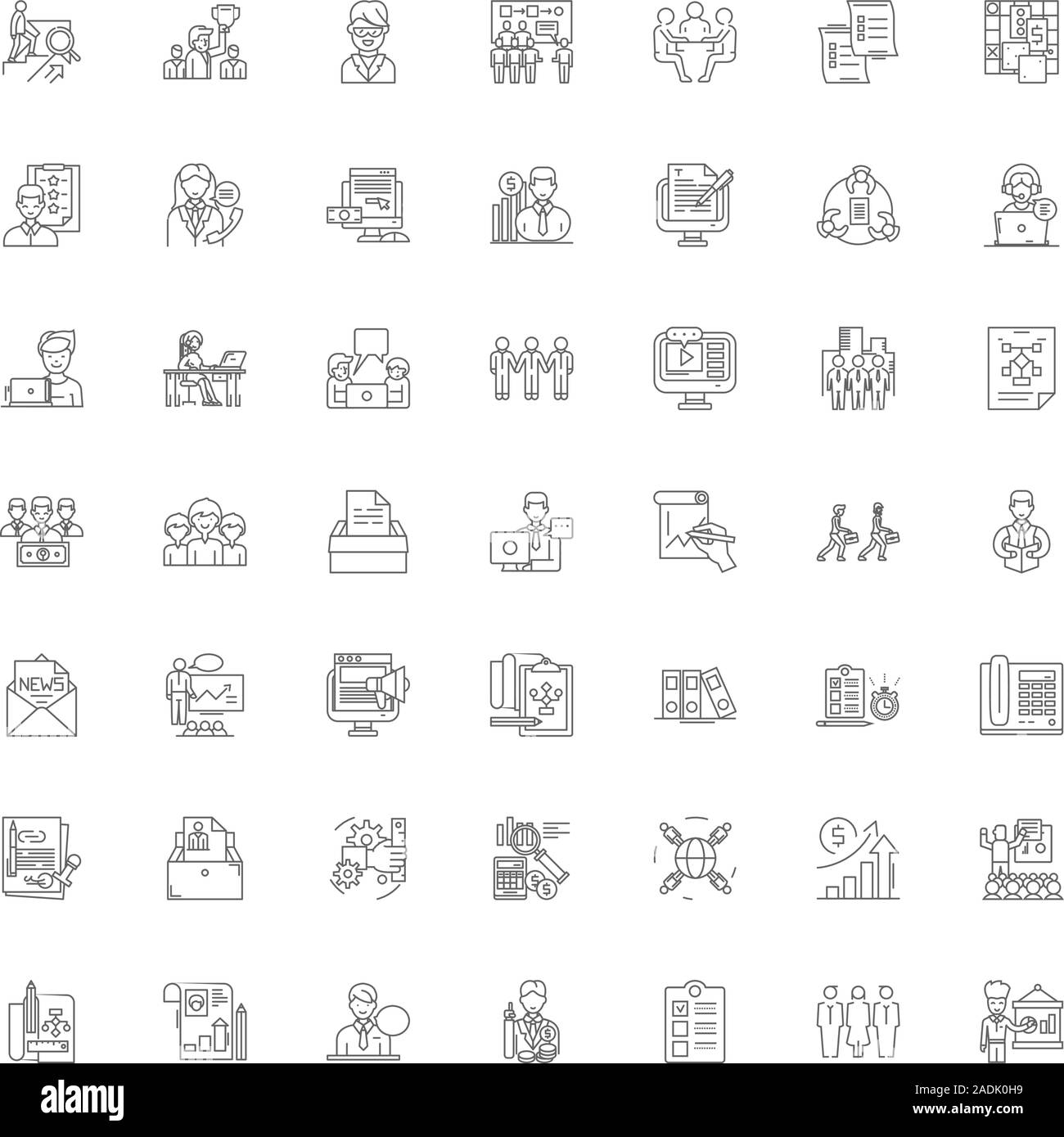 Business administration line icons, signs, symbols vector, linear ...