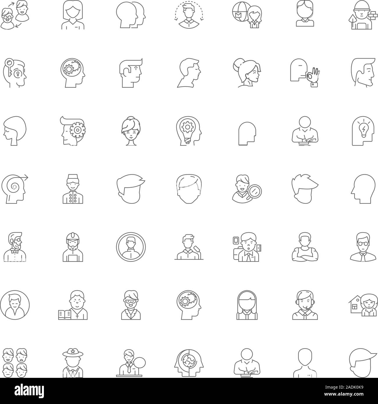 Users line icons, signs, symbols vector, linear illustration set Stock ...