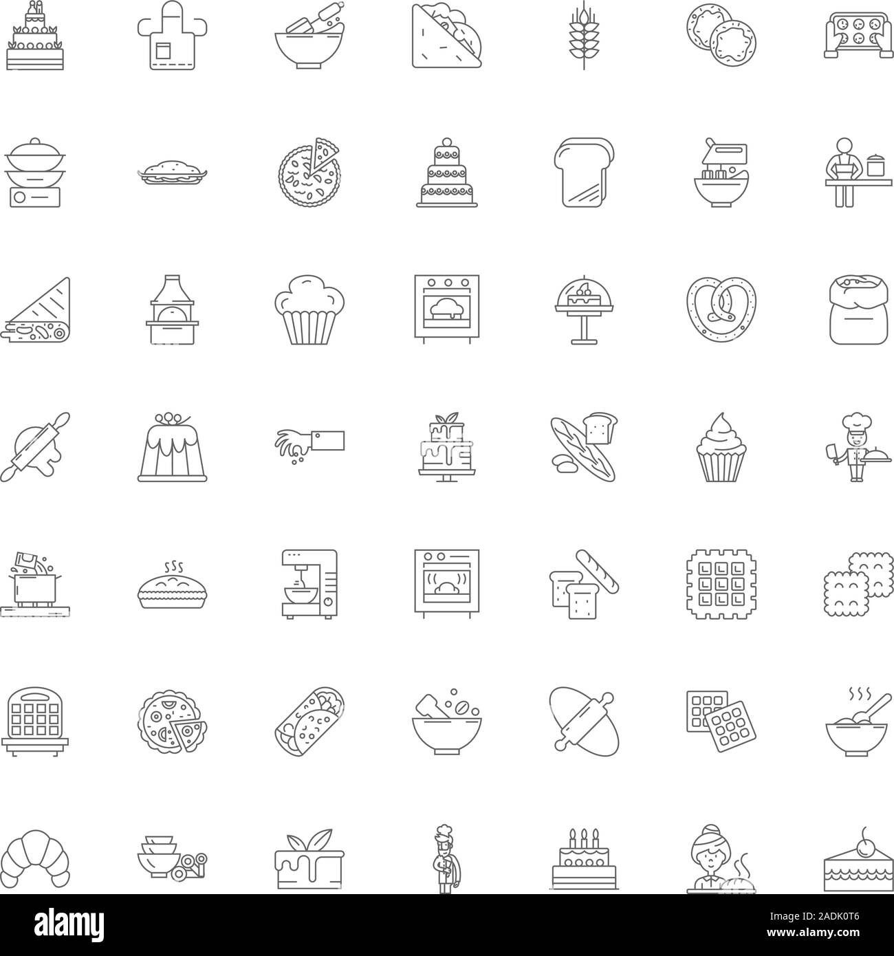 Home cooking line icons, signs, symbols vector, linear illustration set ...