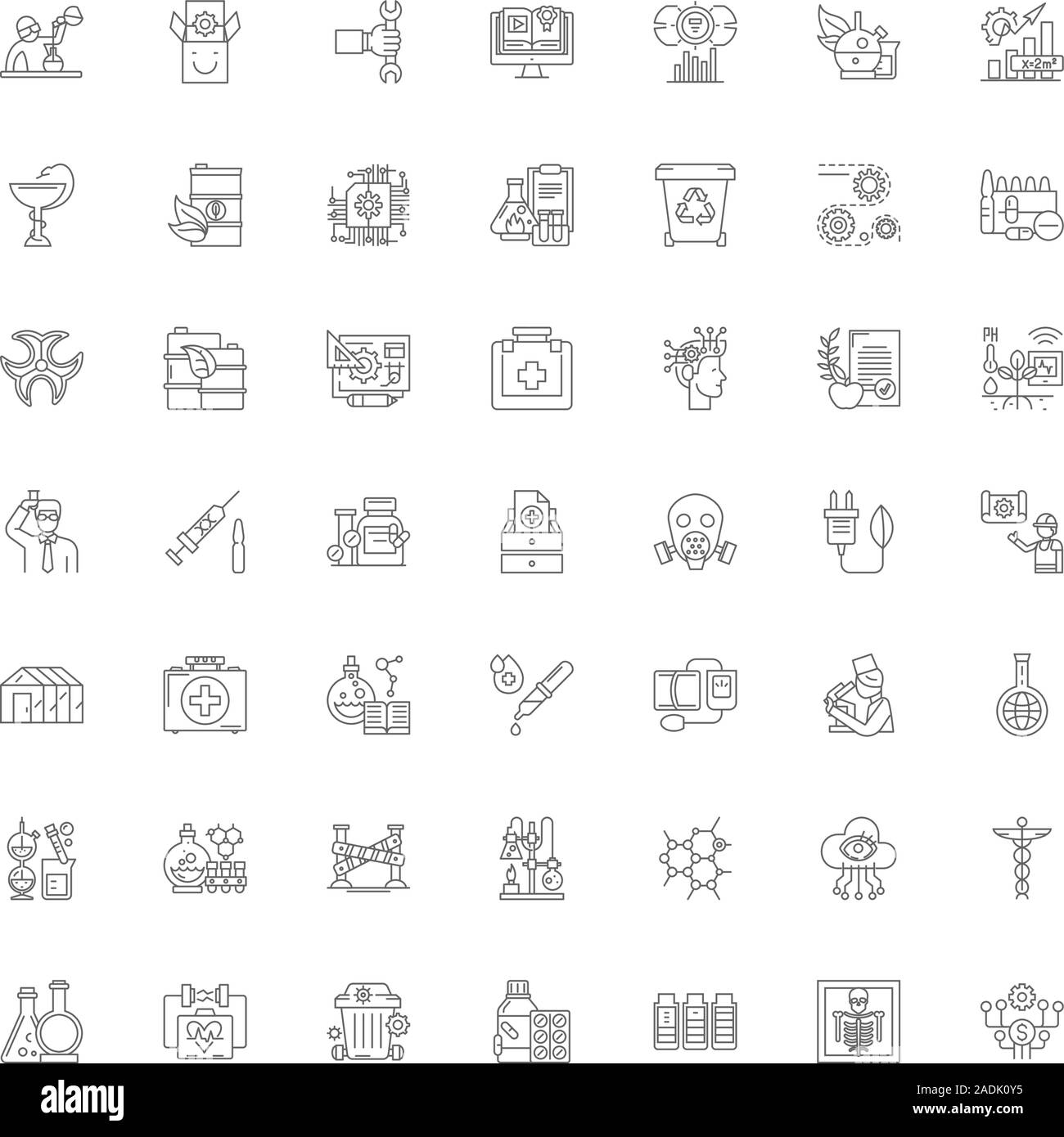 Science lab line icons, signs, symbols vector, linear illustration set ...