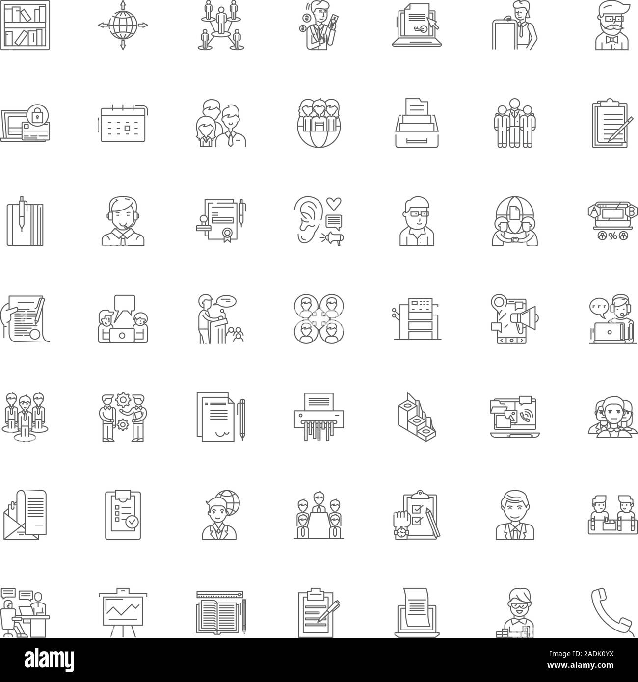 Business management line icons, signs, symbols vector, linear ...