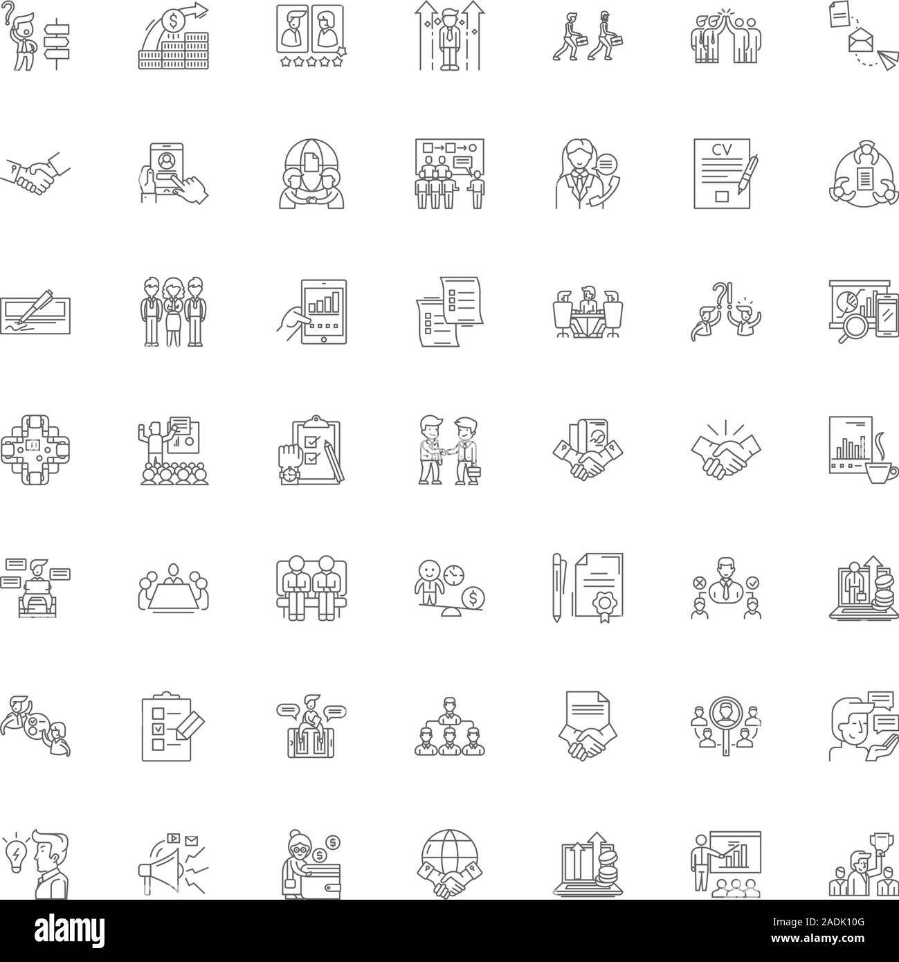 Business rules line icons, signs, symbols vector, linear illustration ...