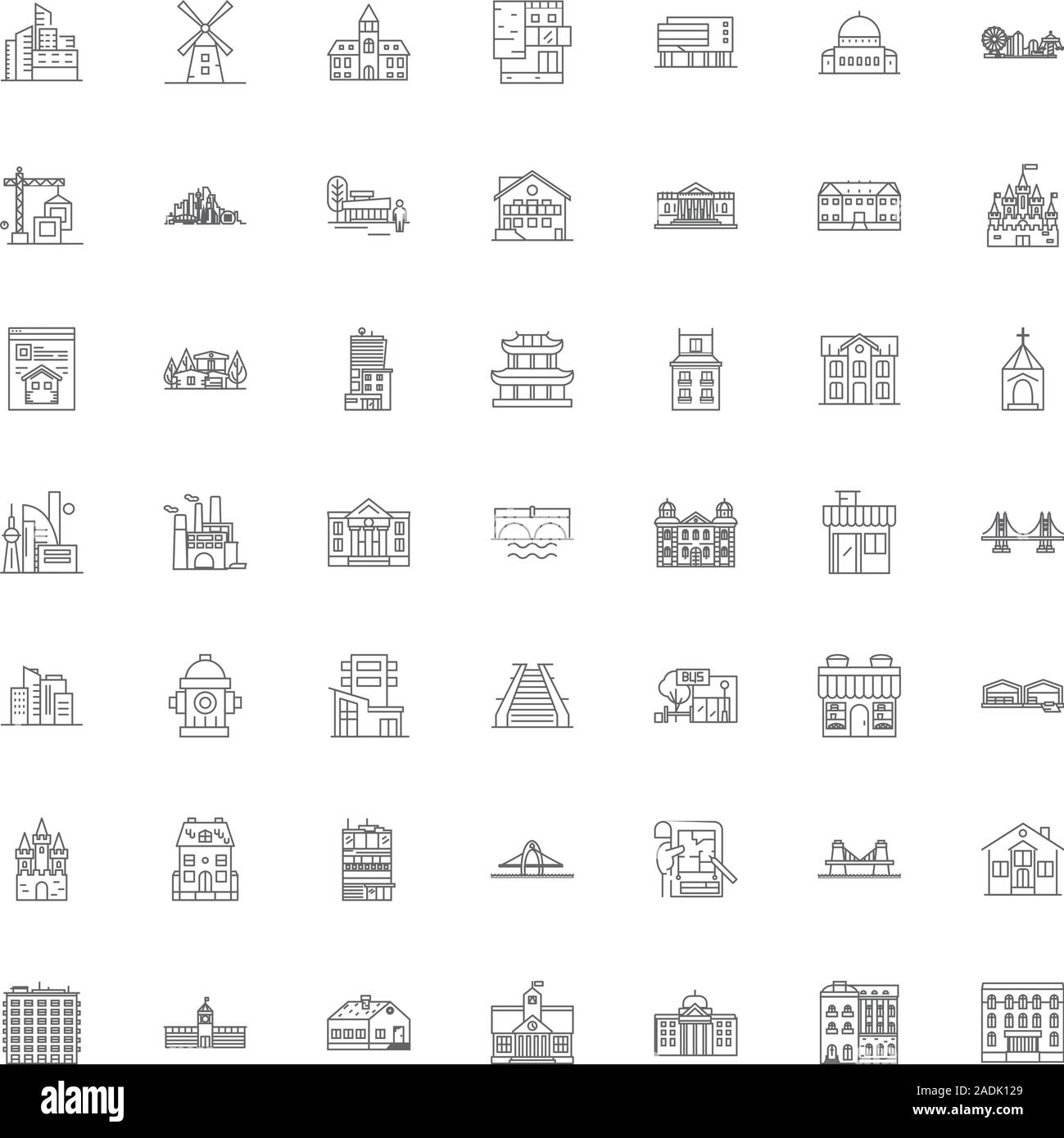 Architecture line icons, signs, symbols vector, linear illustration set ...