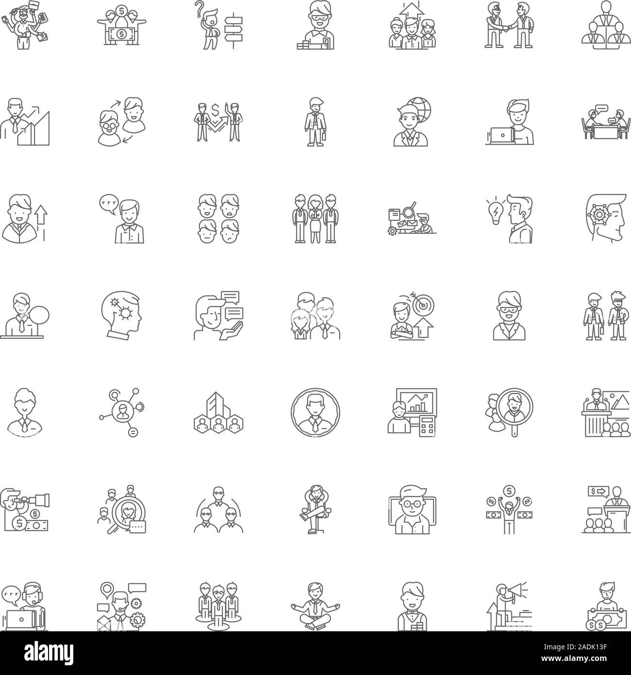 Teamwork strategy line icons, signs, symbols vector, linear ...