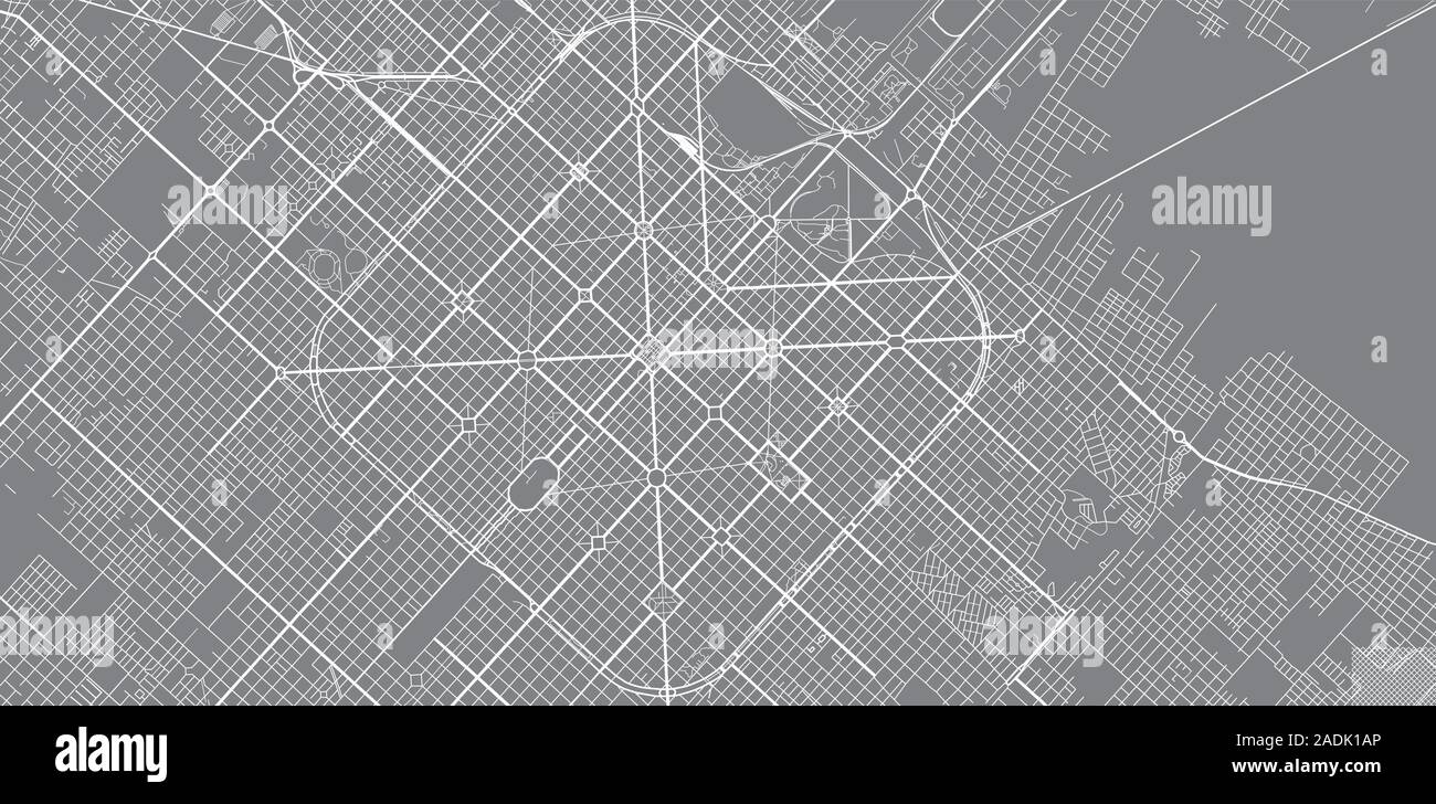 Urban vector city map of La Plata, Argentina Stock Vector Image & Art ...