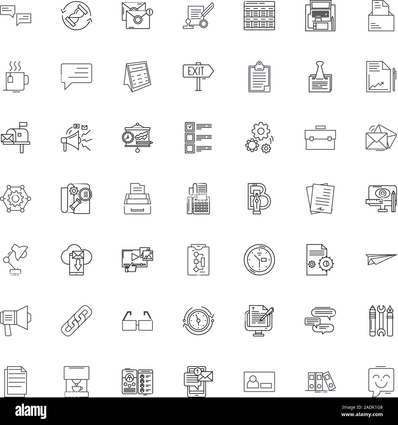 Business office line icons, signs, symbols vector, linear illustration ...