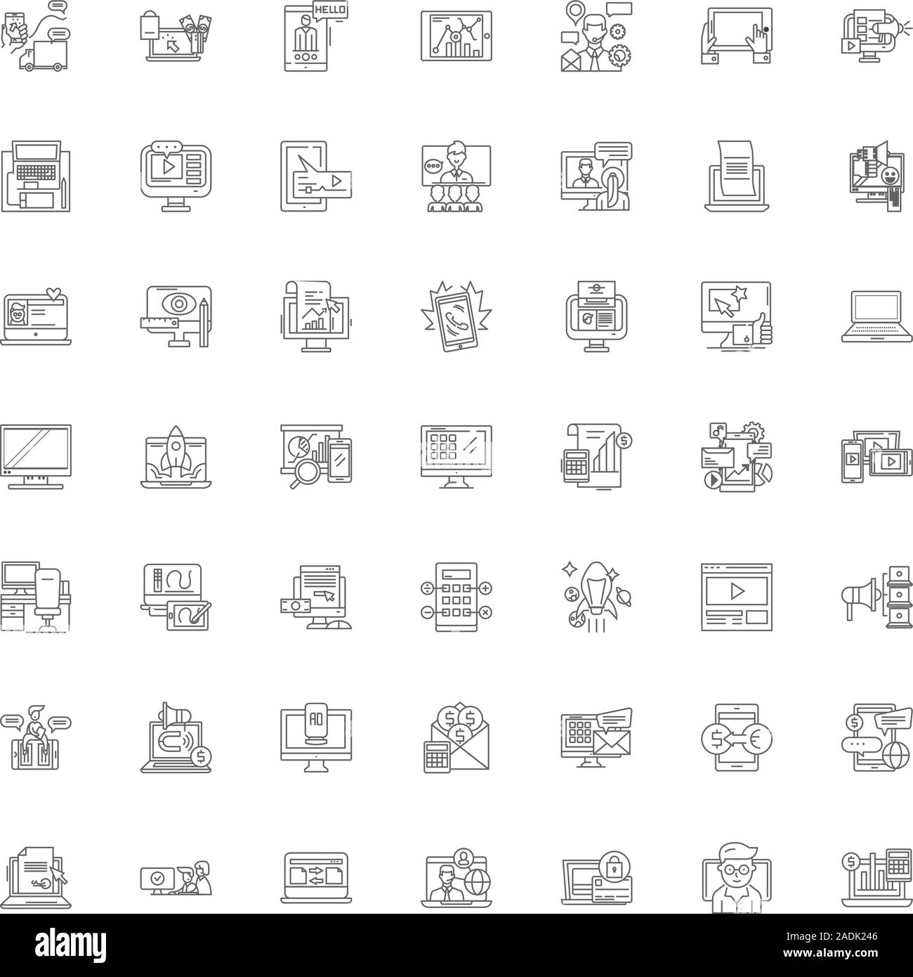 Business system line icons, signs, symbols vector, linear illustration set Stock Vector Image ...