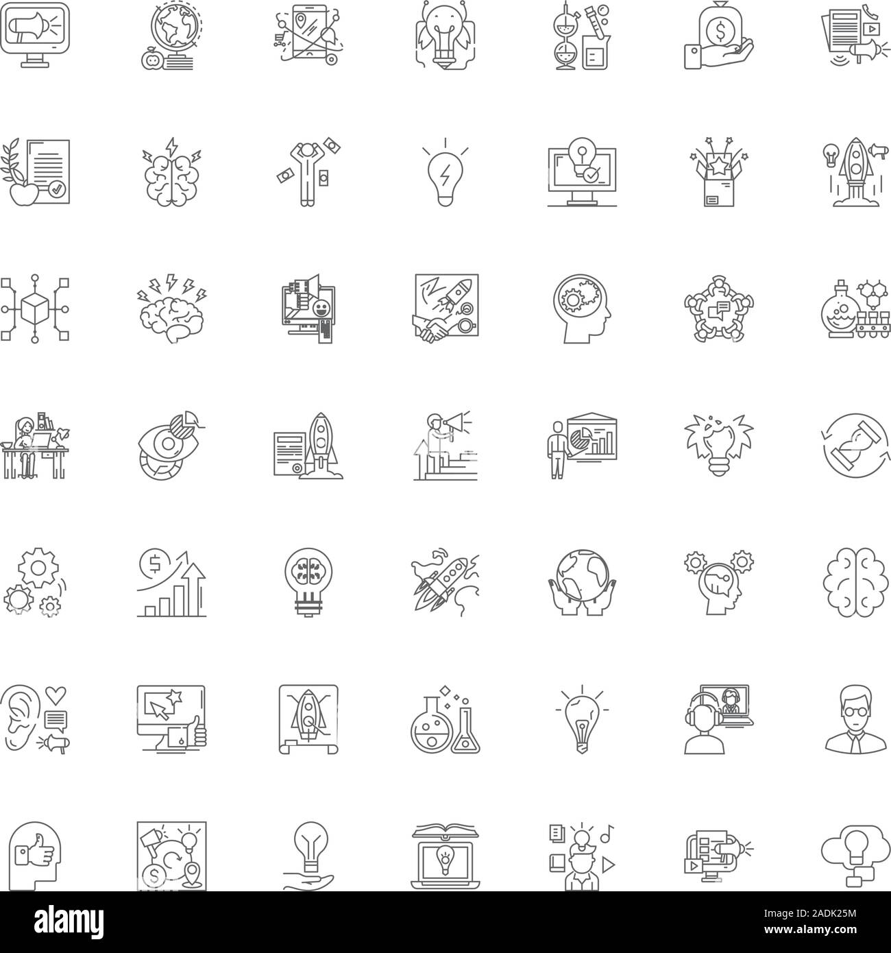 Business discussion line icons, signs, symbols vector, linear ...
