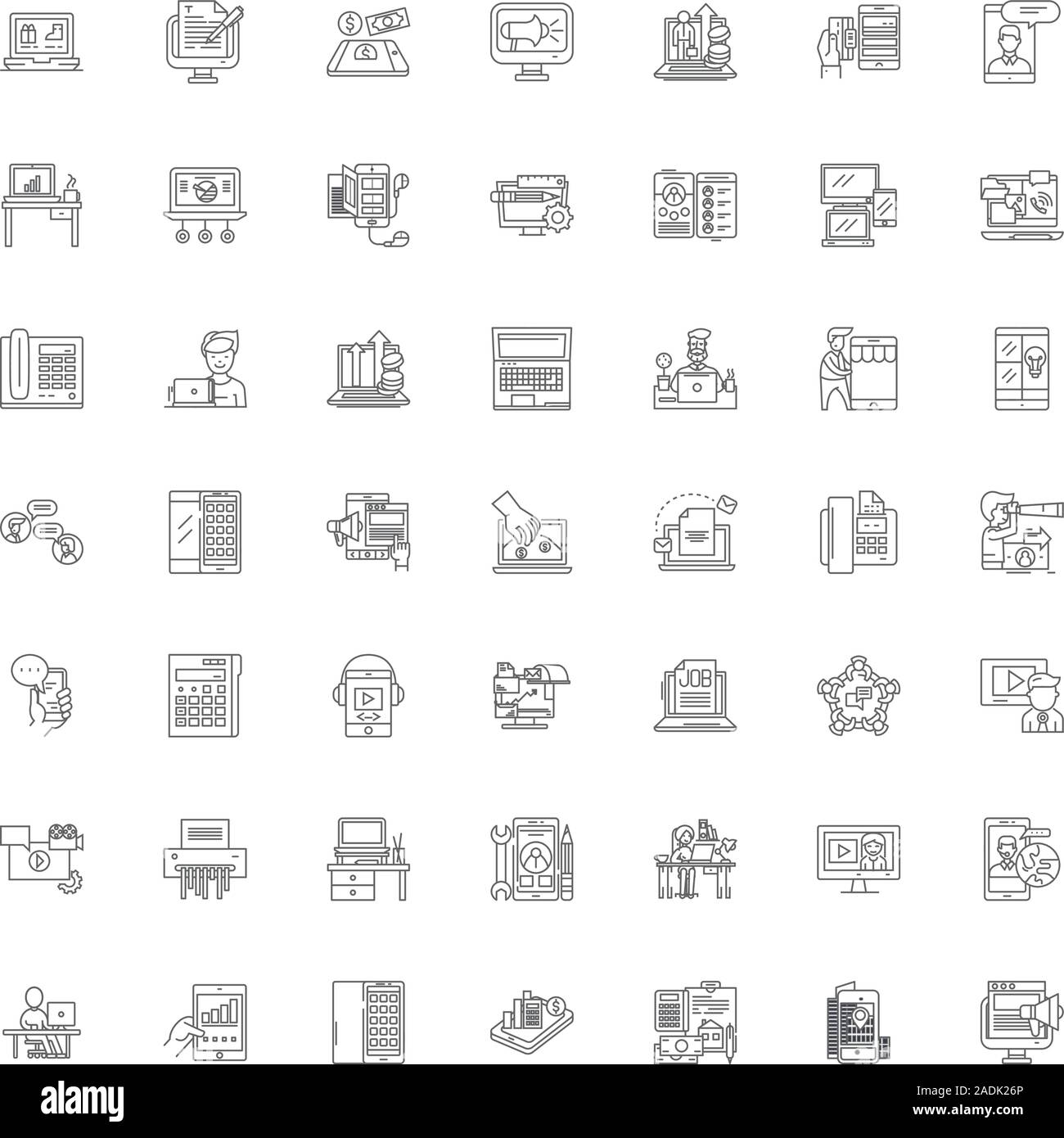 Business software line icons, signs, symbols vector, linear ...
