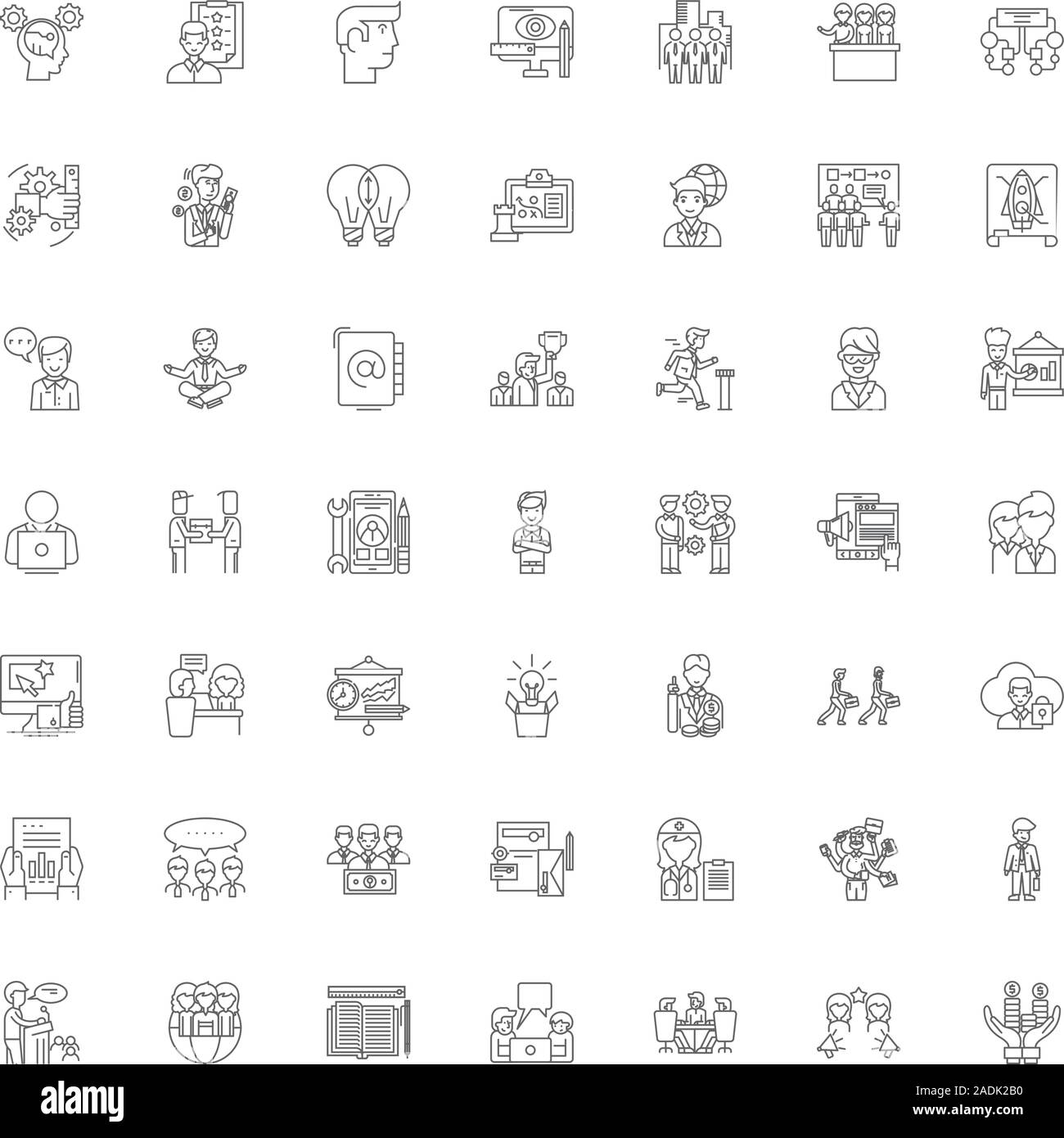 Business competition line icons, signs, symbols vector, linear ...