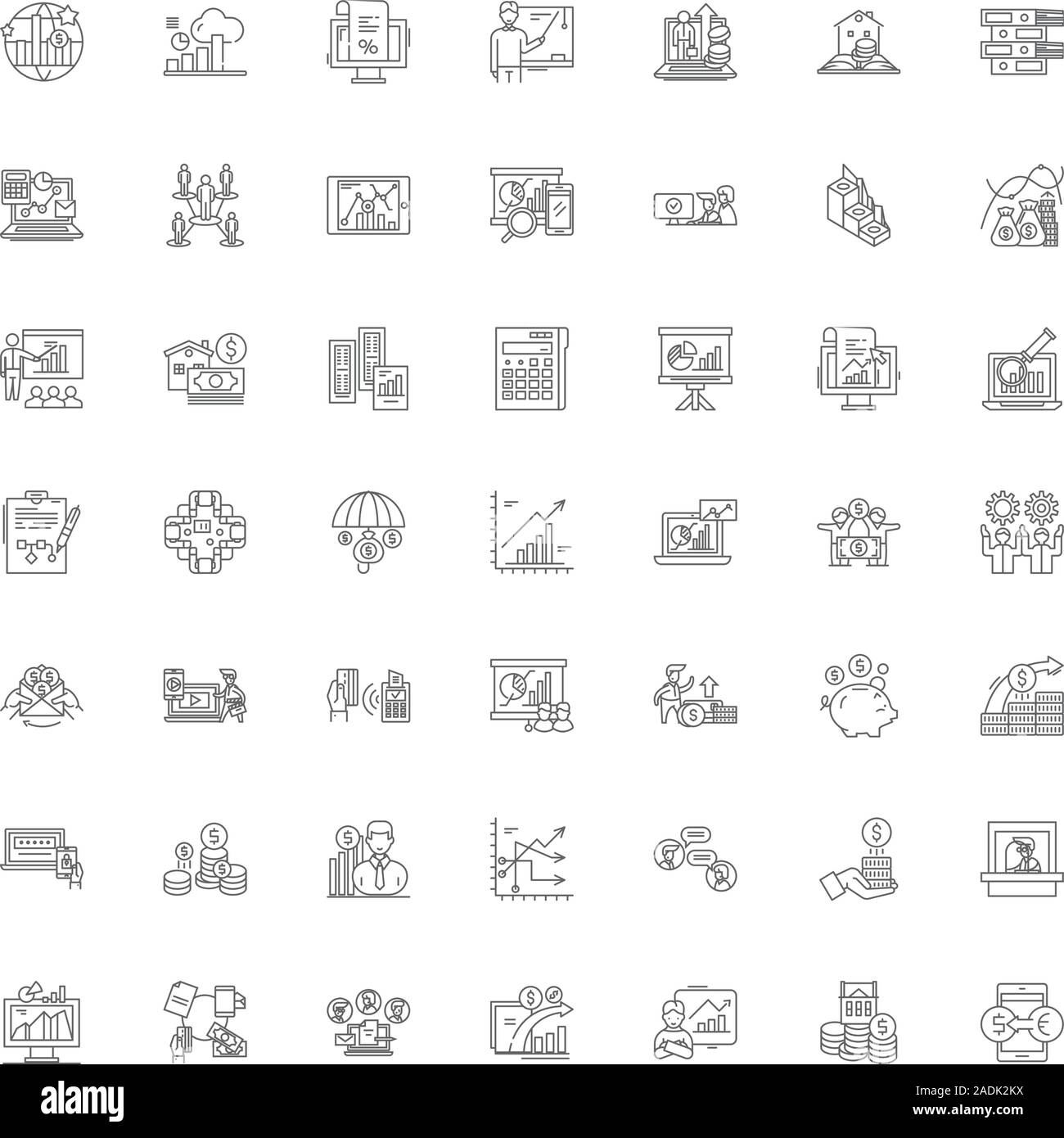 Buy a business line icons, signs, symbols vector, linear illustration ...