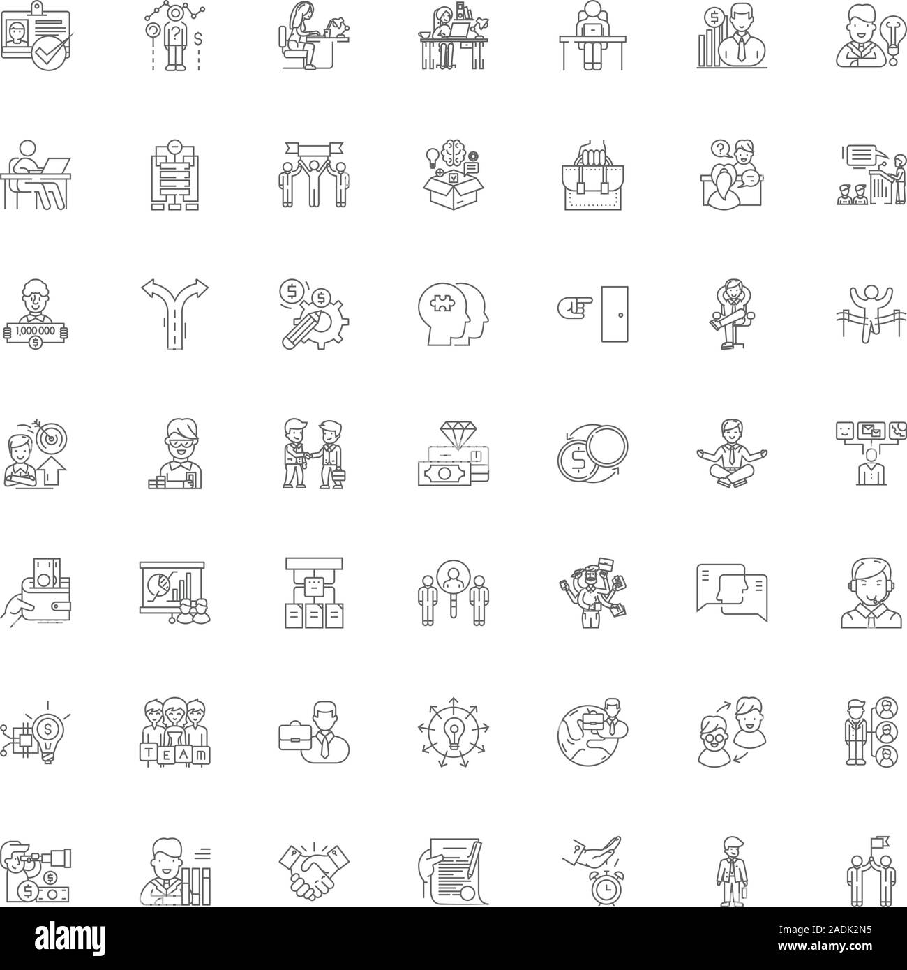 Career development line icons, signs, symbols vector, linear ...
