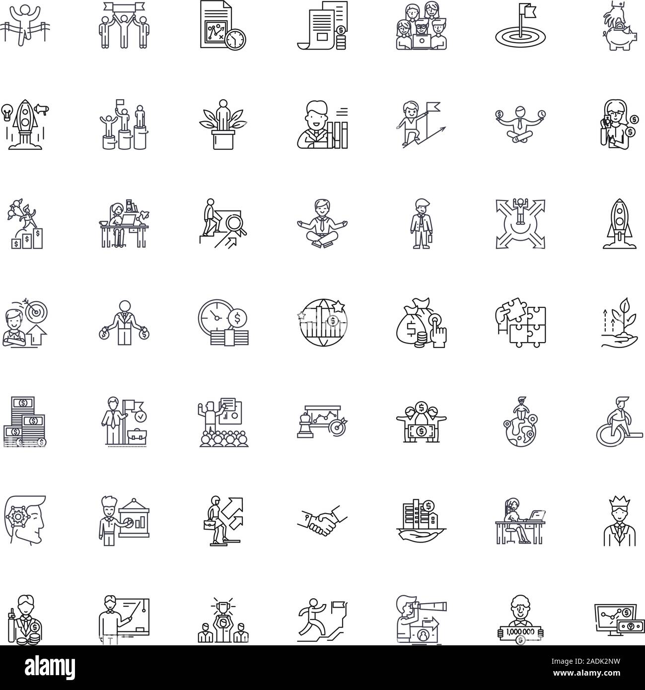 Success stories line icons, signs, symbols vector, linear illustration ...