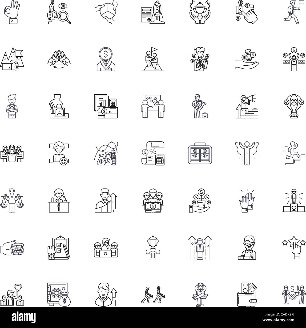 Business success line icons, signs, symbols vector, linear illustration ...
