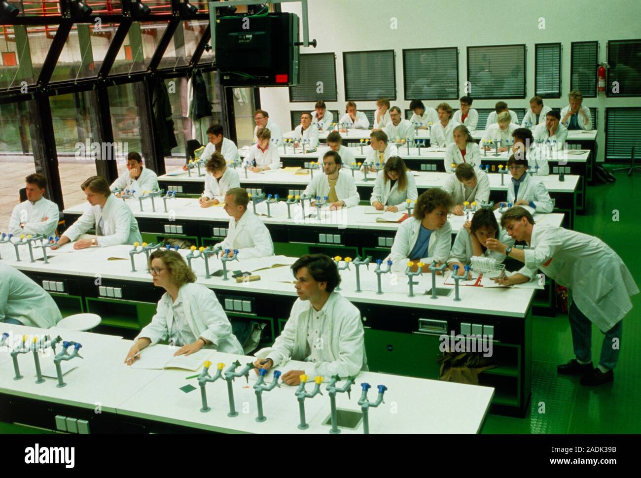POSED BY MODELS. Medical lecture. Medical students listening to a ...