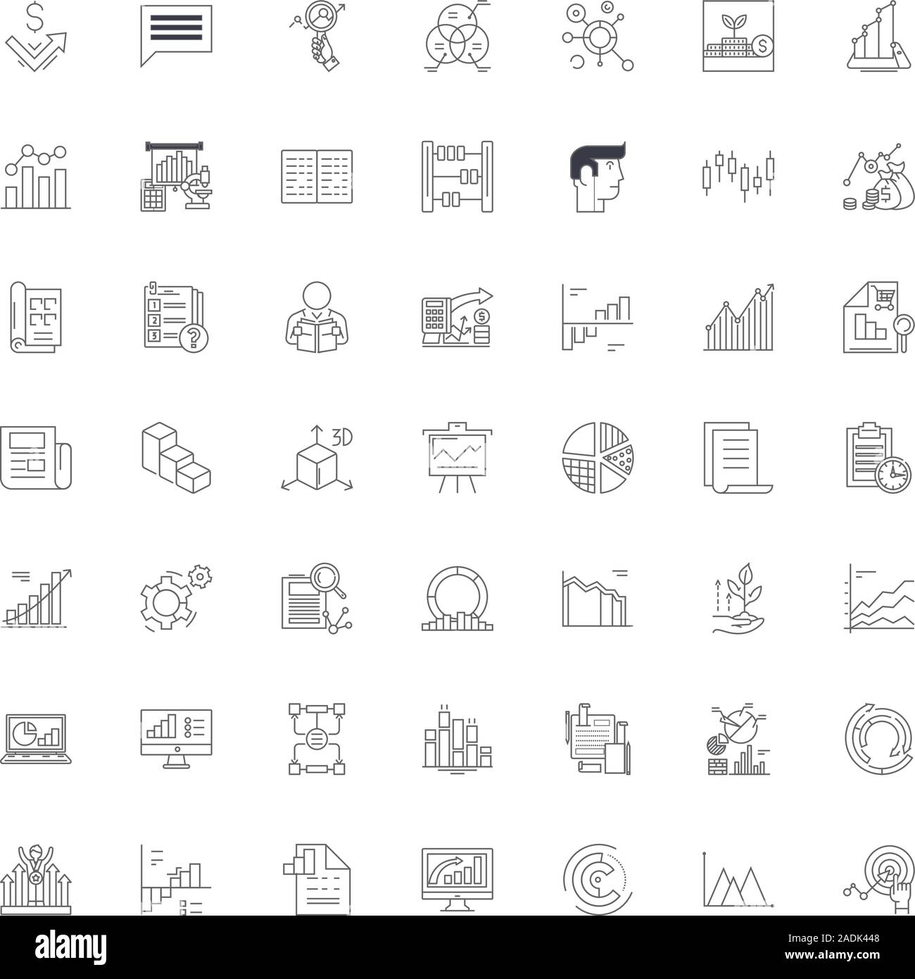 Charts line icons, signs, symbols vector, linear illustration set Stock Vector Image & Art - Alamy