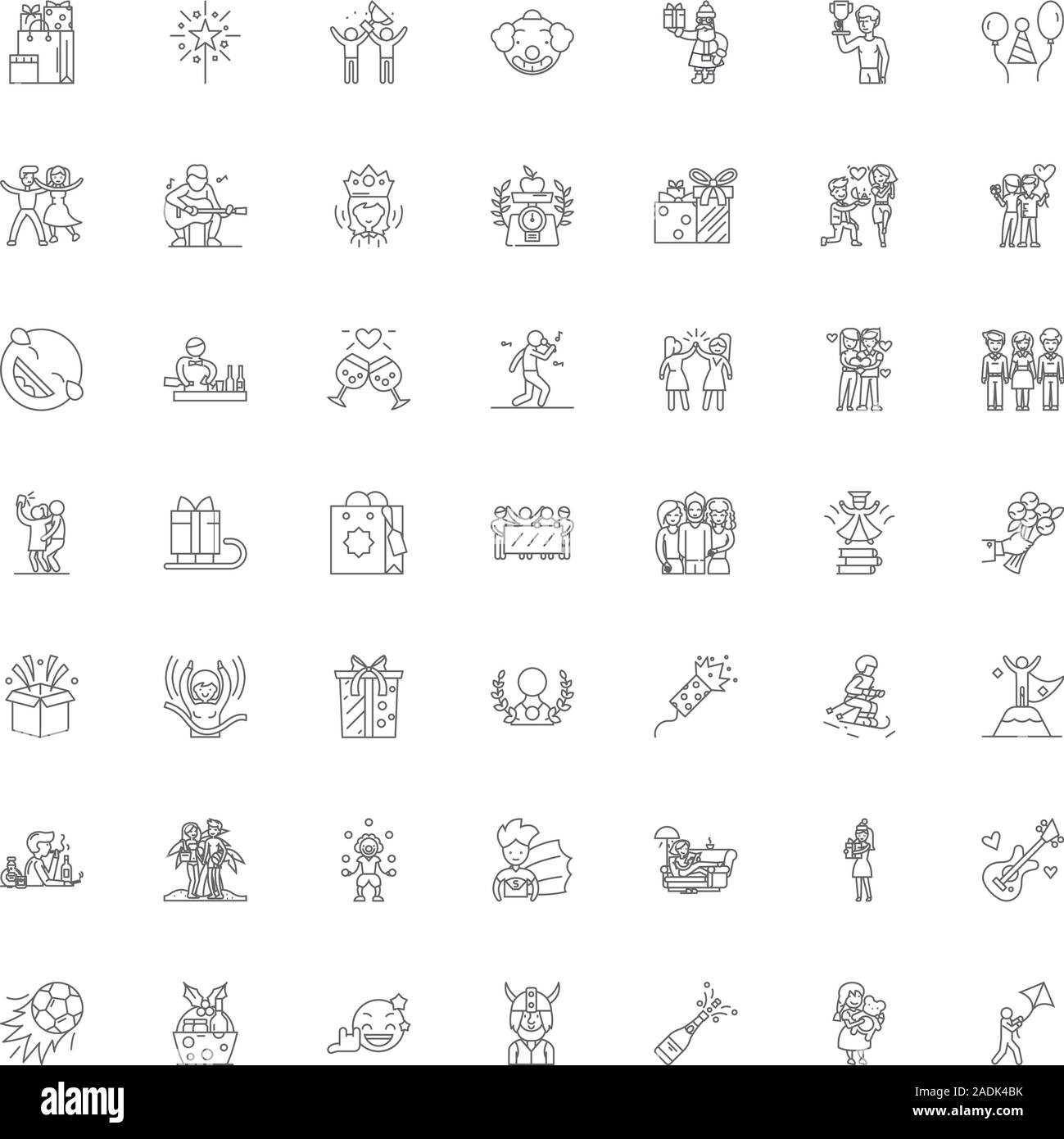 Social event line icons, signs, symbols vector, linear illustration set ...