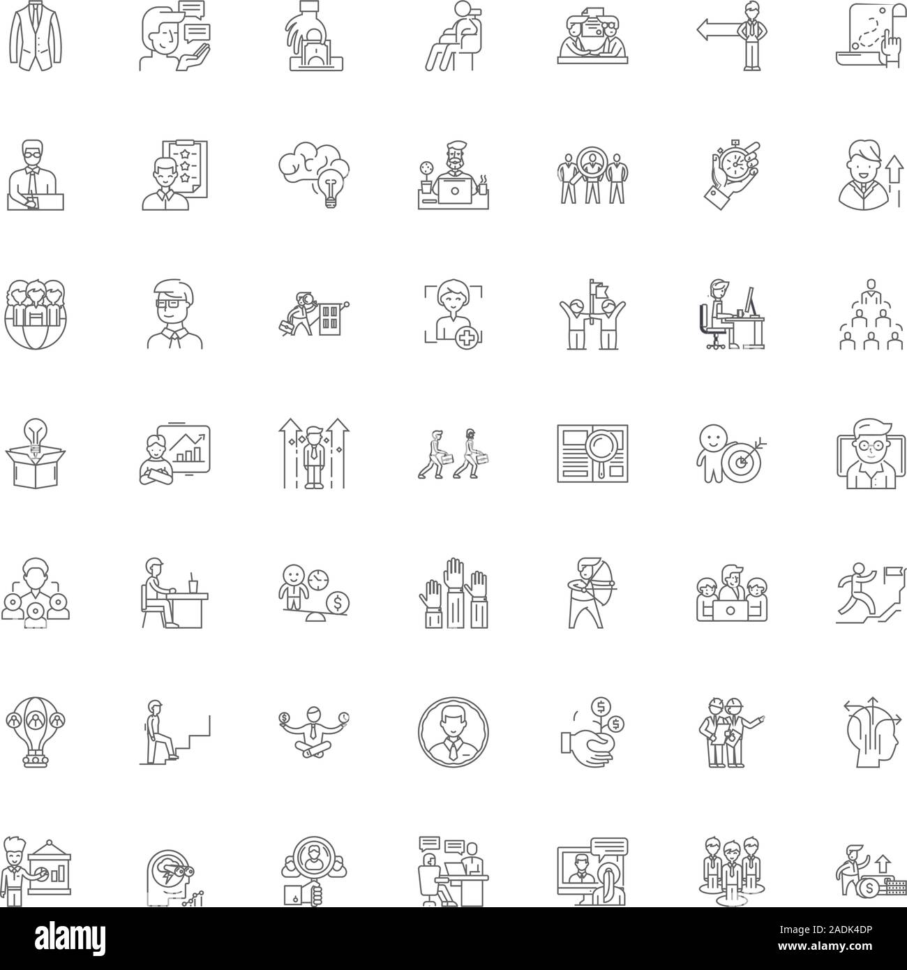 Career path line icons, signs, symbols vector, linear illustration set ...