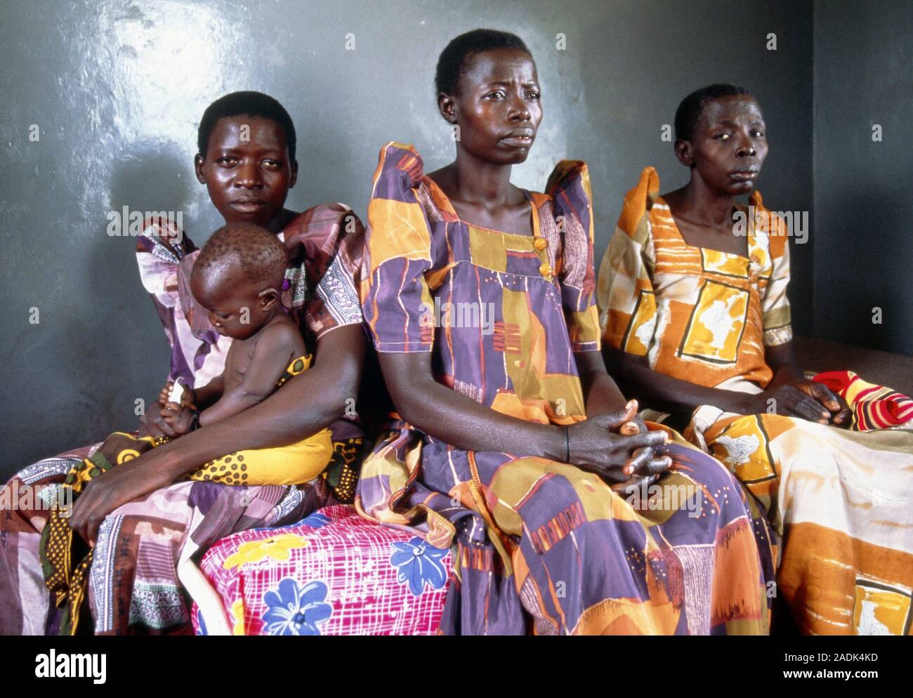 Third World ward. View of three female patients suffering from African ...