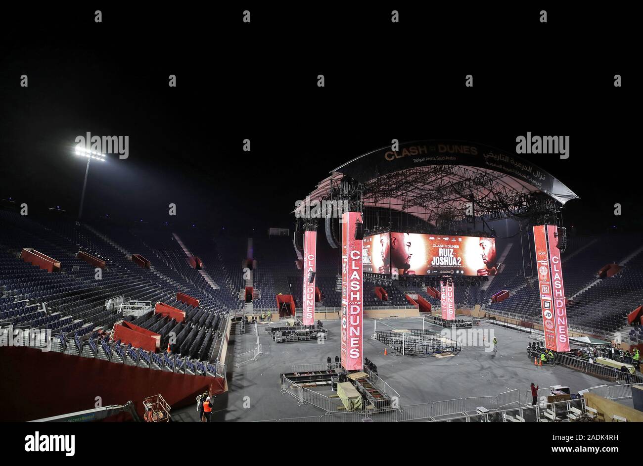 A view of the Diriyah Arena being prepared in Riyadh, Saudi Arabia ...