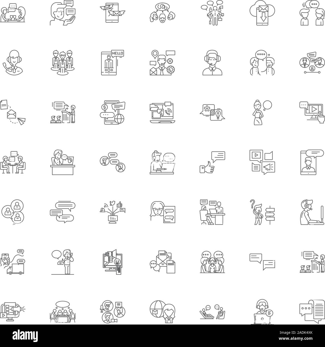 Conversation line icons, signs, symbols vector, linear illustration set ...