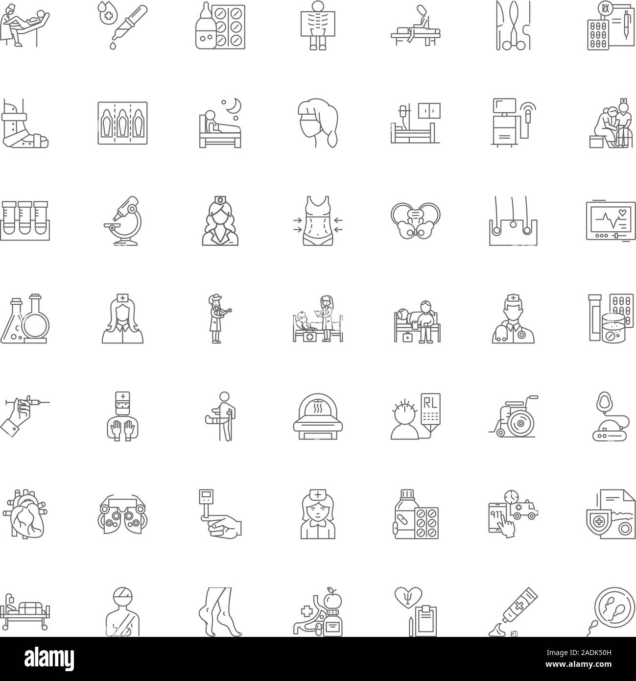 Clinic line icons, signs, symbols vector, linear illustration set Stock ...