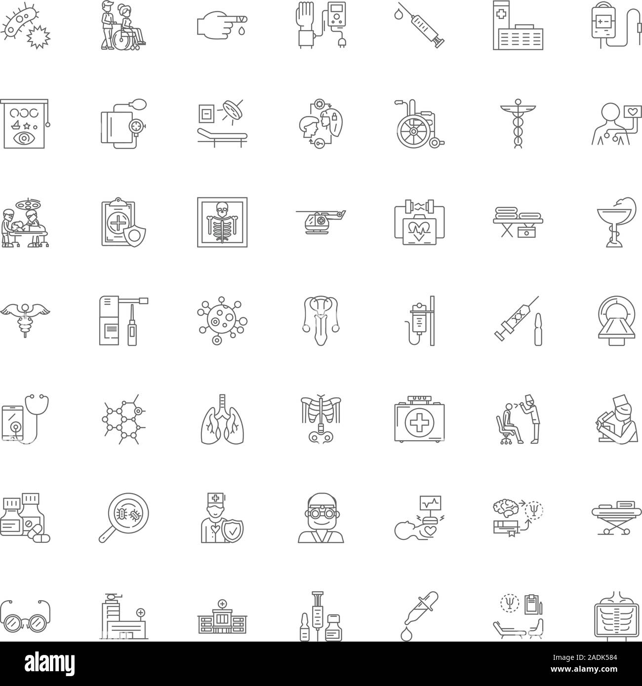 Hospital line icons, signs, symbols vector, linear illustration set ...