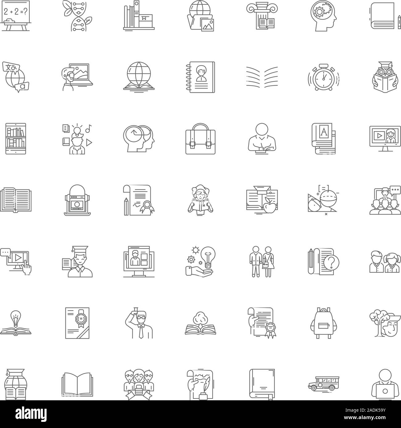 College line icons, signs, symbols vector, linear illustration set ...