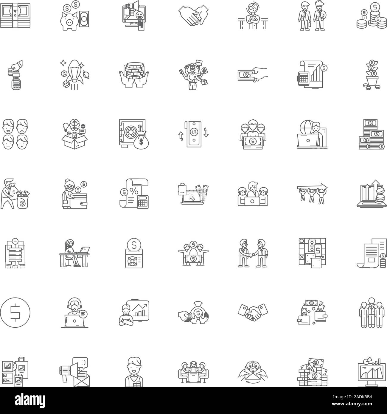 Commerce line icons, signs, symbols vector, linear illustration set ...
