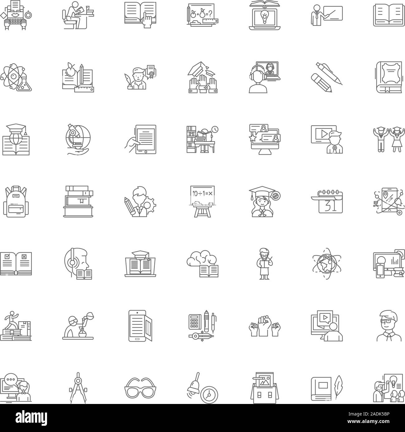 College study line icons, signs, symbols vector, linear illustration ...